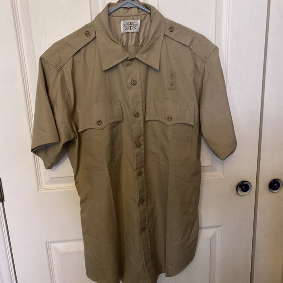 Conqueror | Shirts | Conqueror Tan Law Enforcement Shirt Lt Buttonfront ...